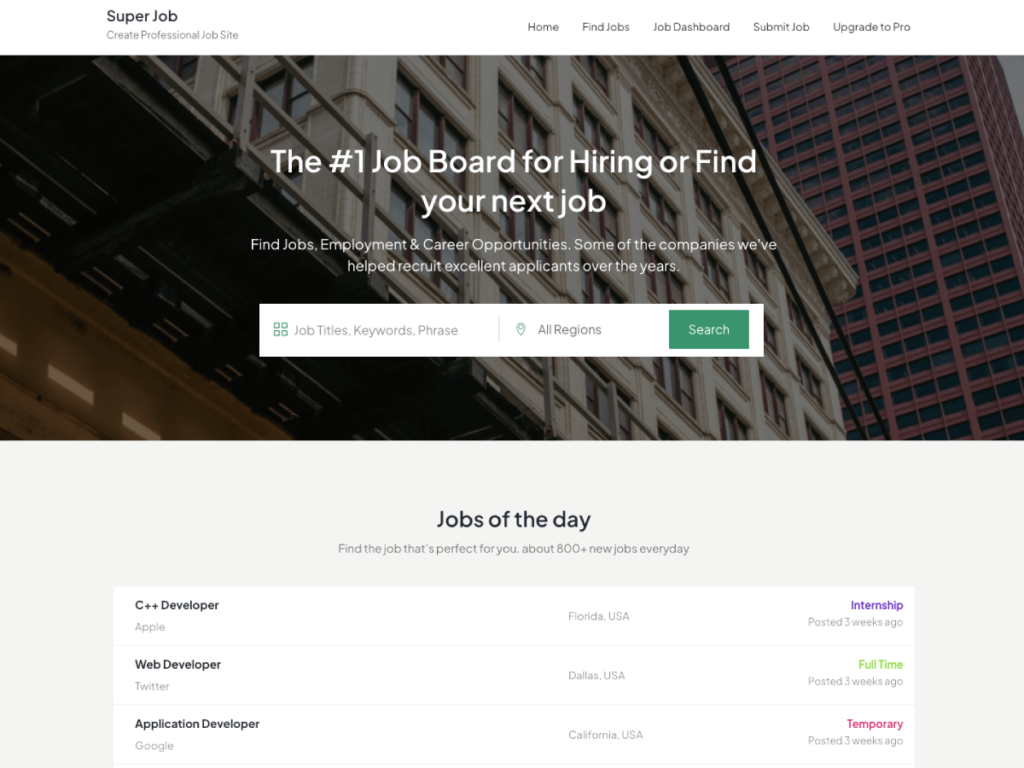 Best Job Board WordPress Theme - Superjob - Themes Artist